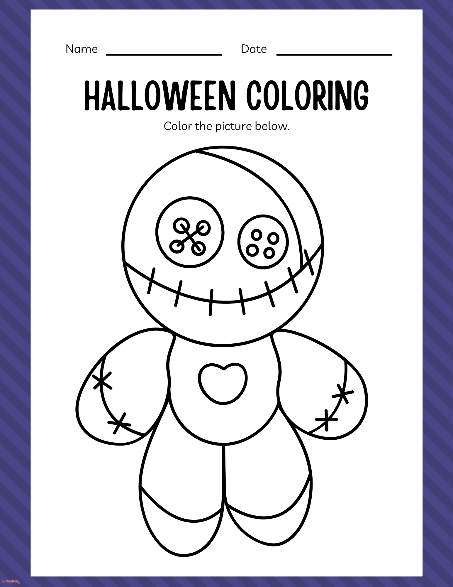 🎃 Fun Halloween Coloring Page for Kids – Free Printable! - Nura Baby